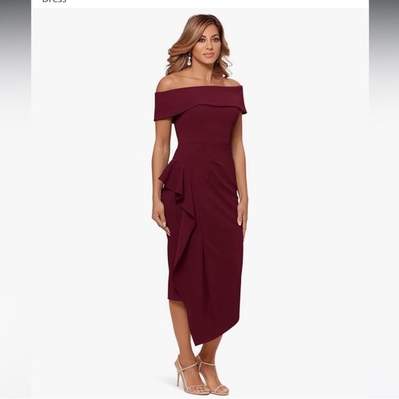 Betsy & Adam | Dresses | New Betsy Adam Asymmetrical Offshoulder Dress ...